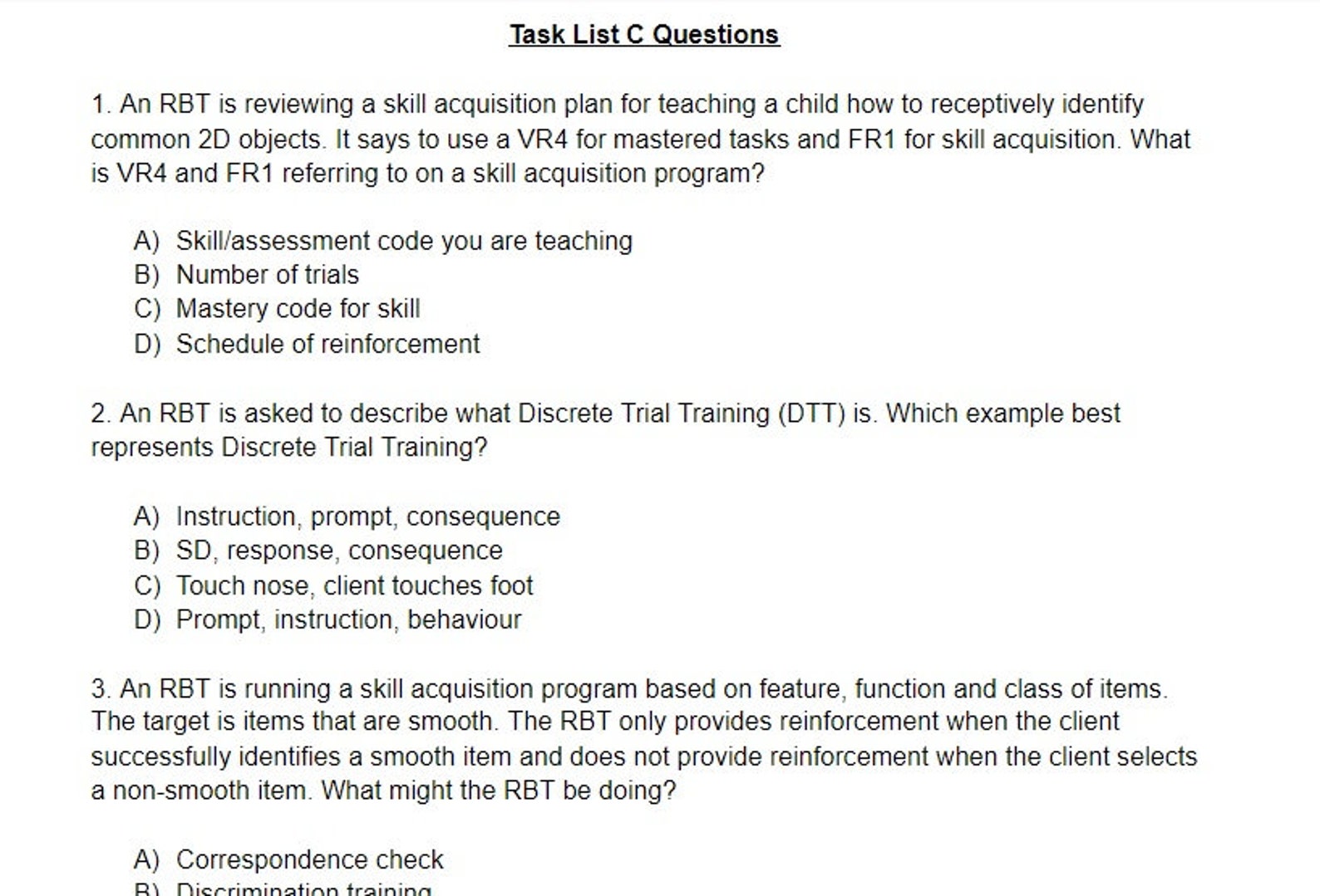 RBT Study Guide and Mock Exams | RBT Mock Exam + Definition Mock + RBT ...