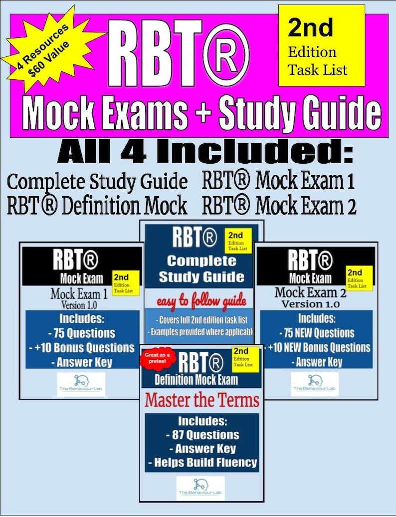 RBT Study Guide and Mock Exams | RBT Mock Exam + Definition Mock + RBT ...