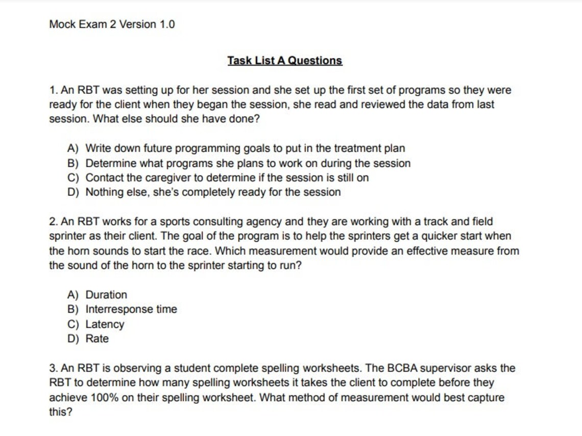 RBT Exam Study Bundle | 2nd Edition Task List | 3 Mock Exams ...