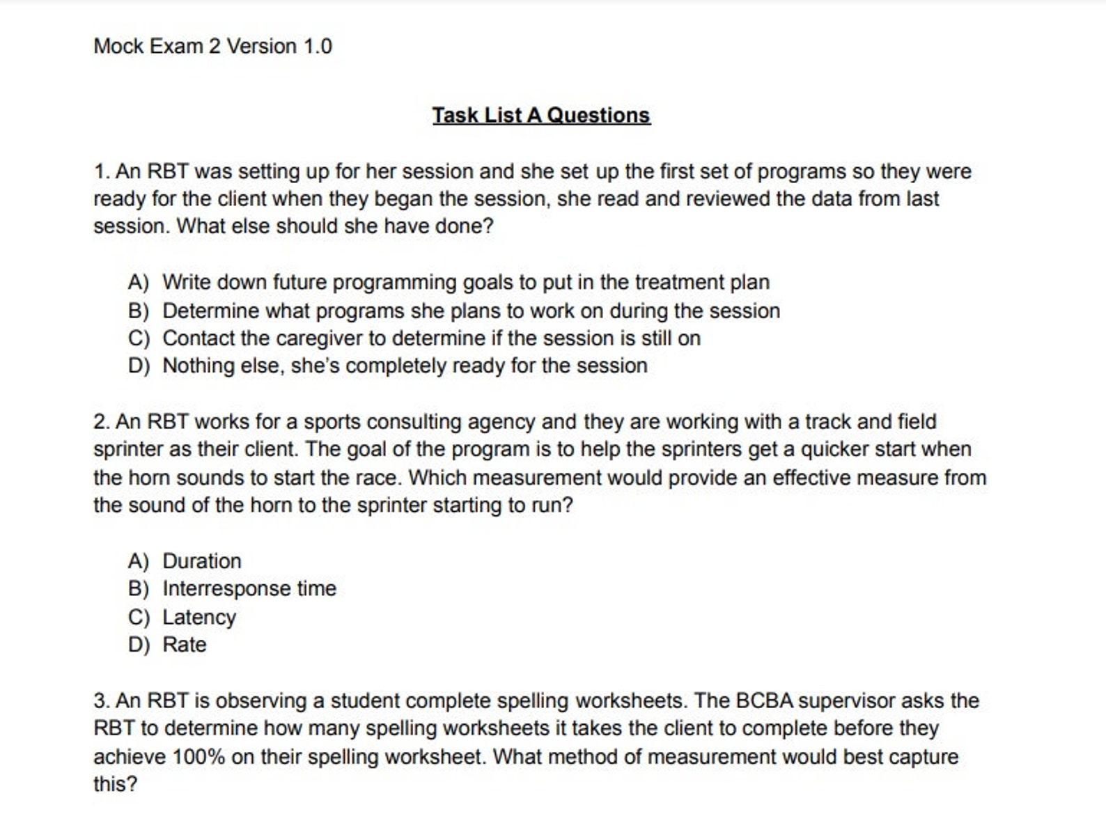 RBT Exam Study Bundle | 2nd Edition Task List | 3 Mock Exams ...