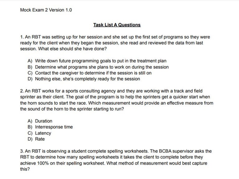 RBT Exam Study Bundle | 2nd Edition Task List | 3 Mock Exams ...