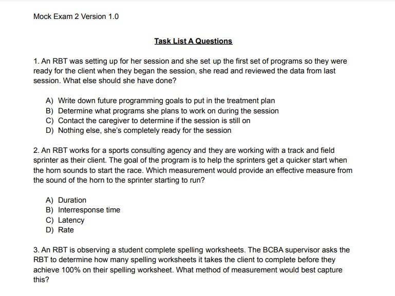 RBT Exam Study Bundle | 2nd Edition Task List | 3 Mock Exams + Competency Assessment Study Guide ...