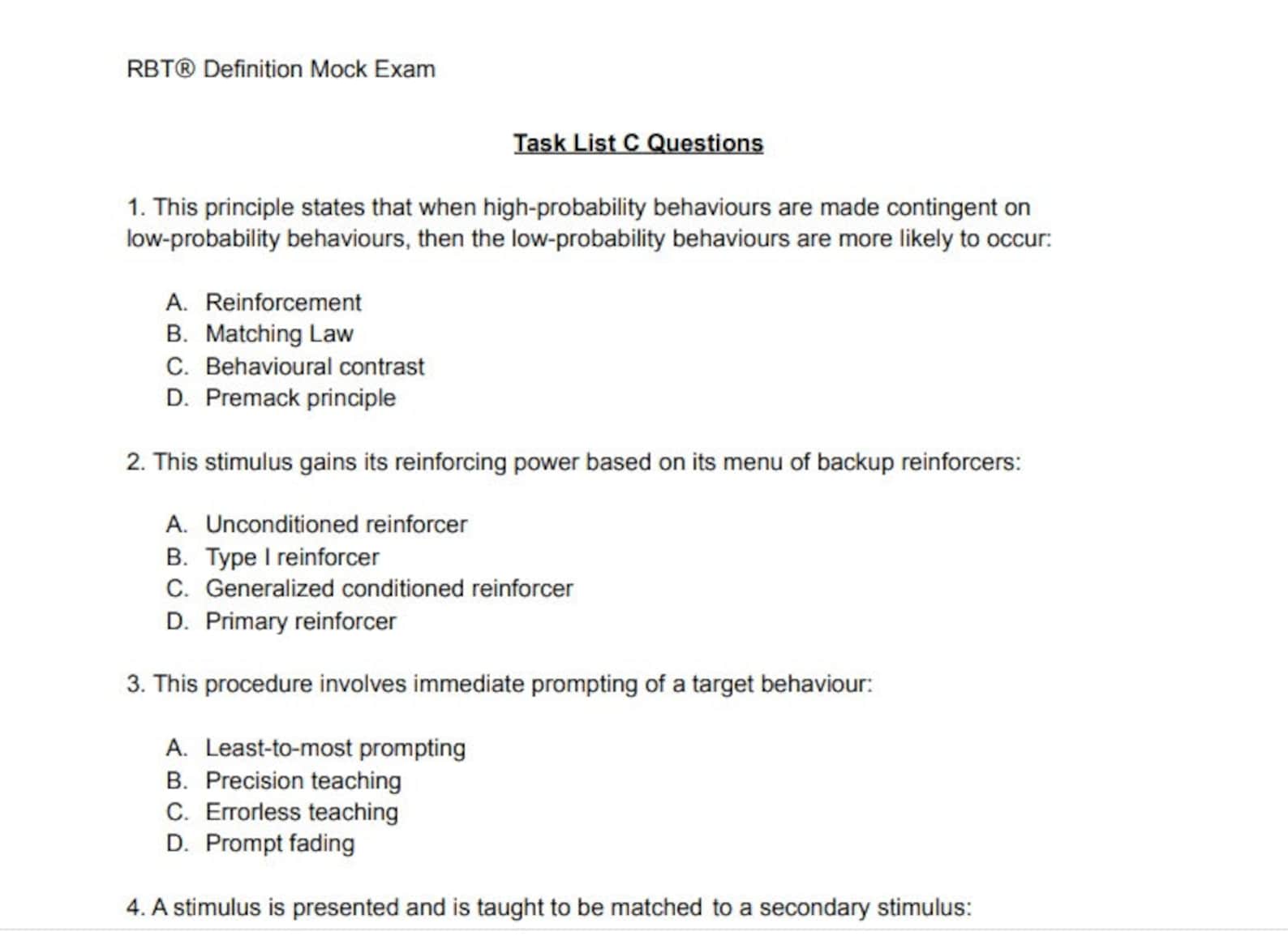 RBT Definition Mock Exam | 87 Definition Questions | Rbt Exam | Rbt ...