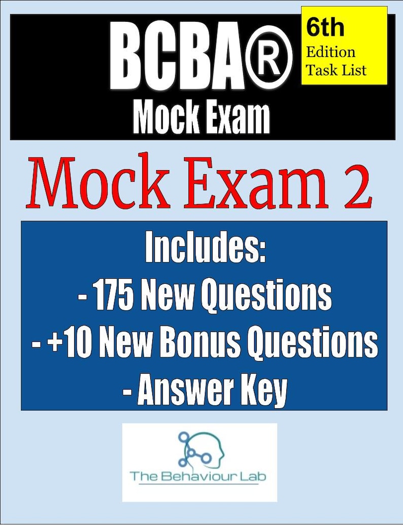 BCBA Mock Exam 1 & 2 | 160 Questions per Mock Exam| Explanations ...