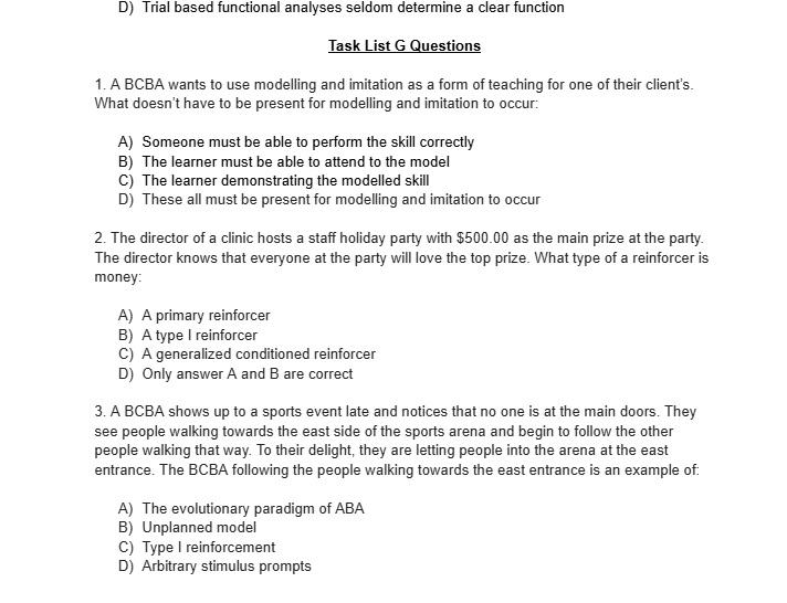 BCBA Mock Exam 1 & 2 | 160 Questions per Mock Exam| Explanations ...