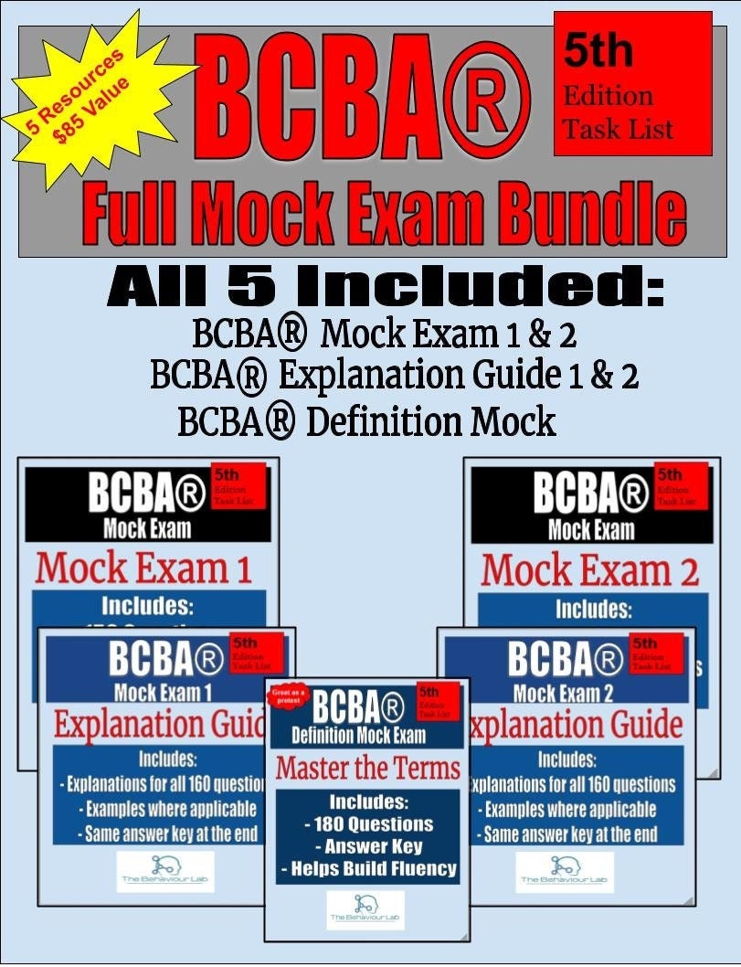 5th Edition Task List BCBA Exam Complete BUNDLE BCBA Mock - Etsy