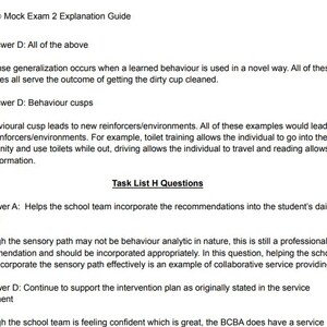 BCBA Mock Exam 1 & 2 160 Questions per Mock Exam Explanations Included ...