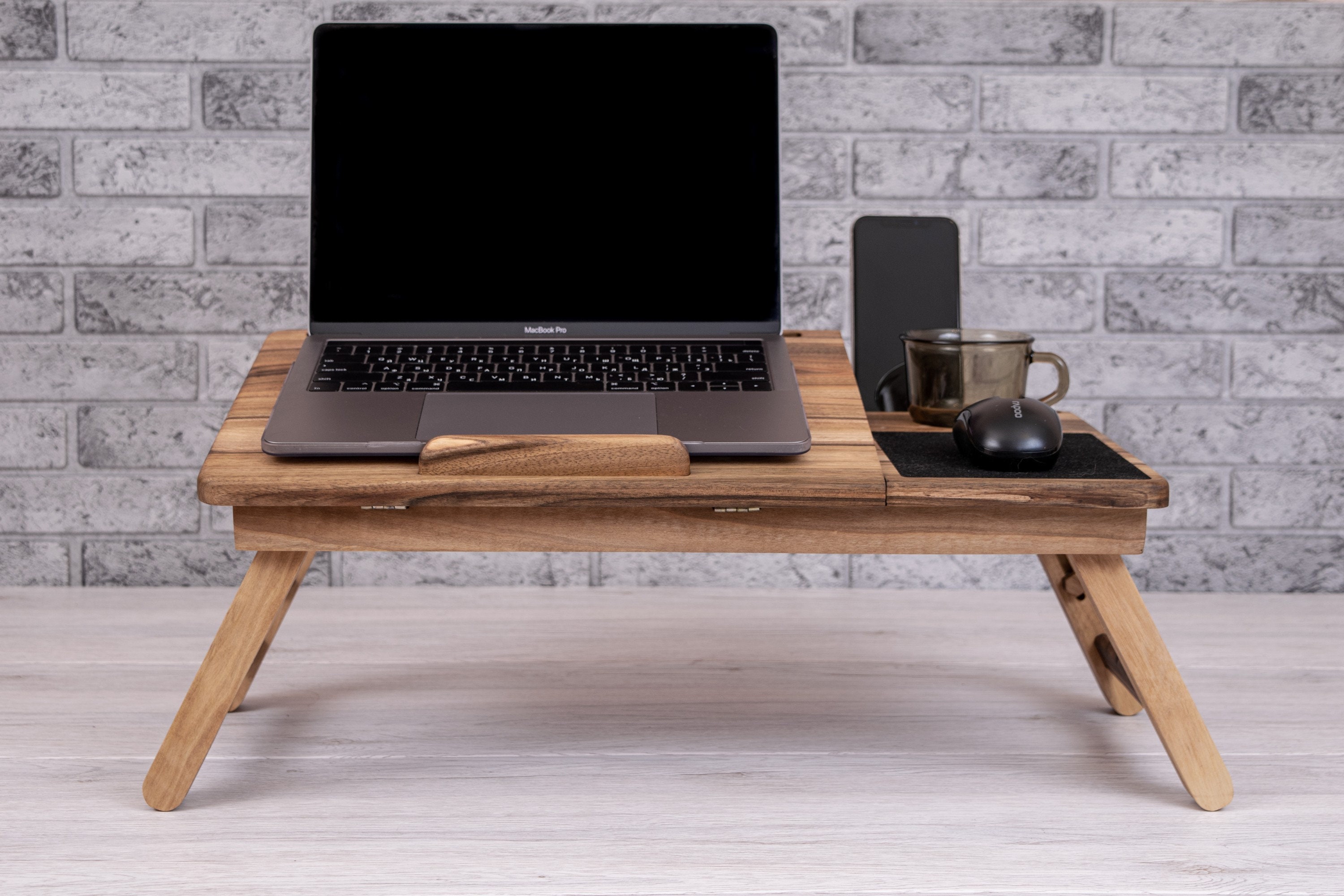 Wooden MacBook Stand Custom Laptop Stand, Wooden Bed Tray, Portable Lap ...