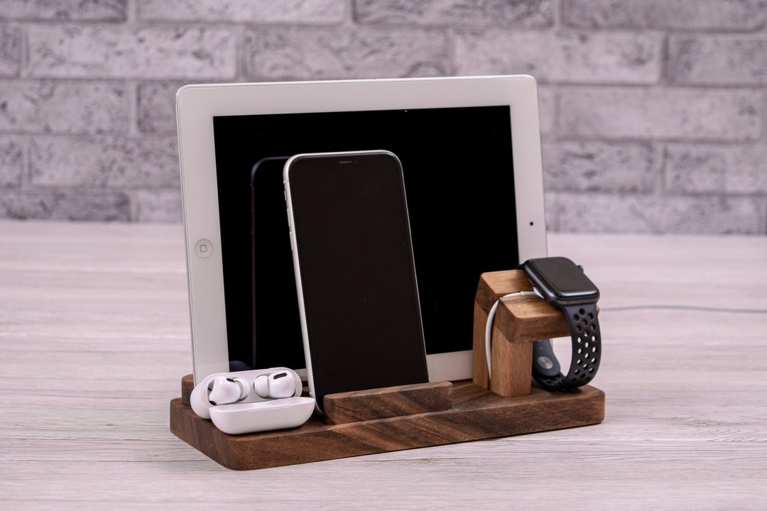 Wooden Docking Station || Custom Wooden Organizer, Apple Dock Station ...