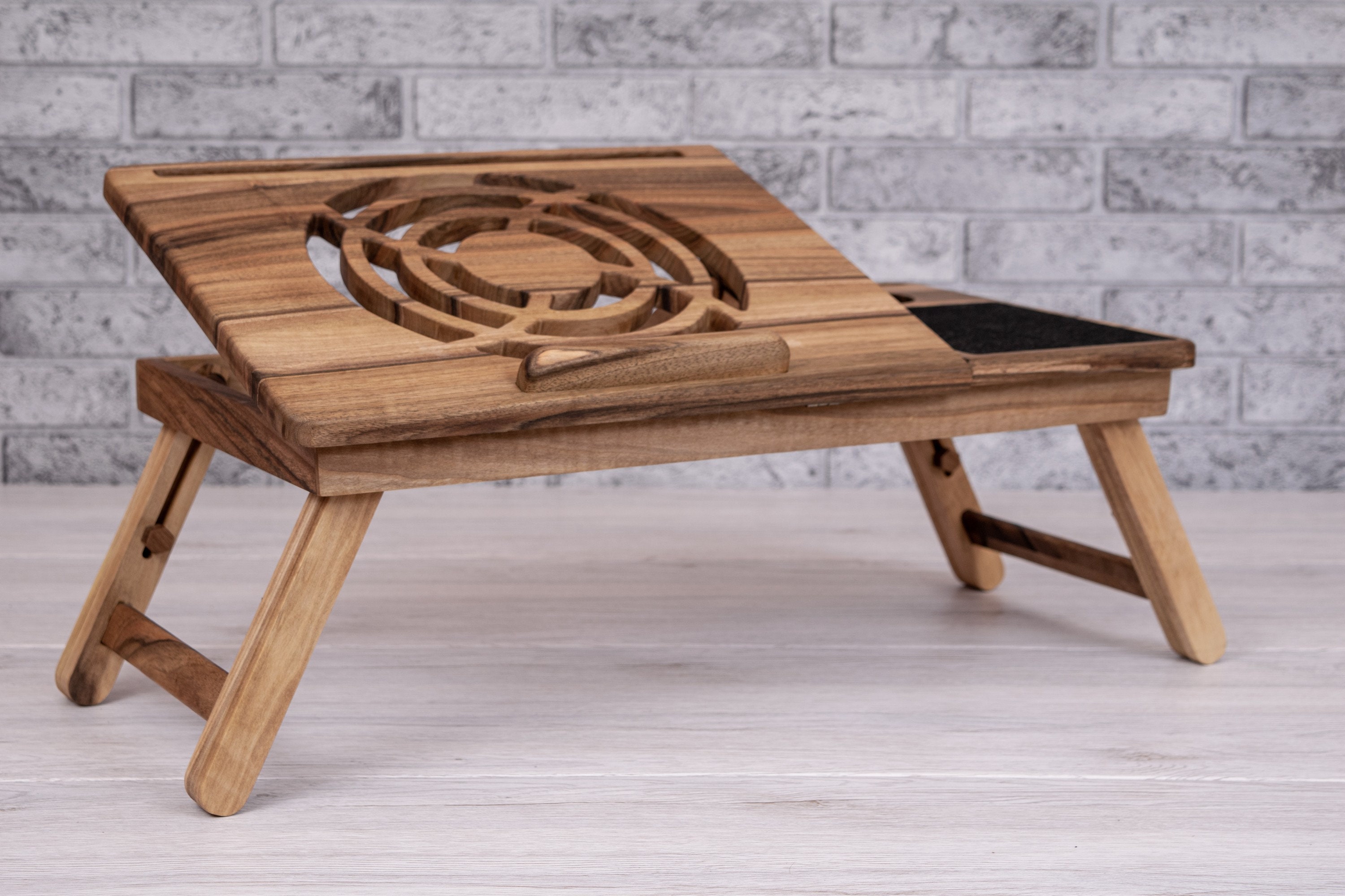 Wooden MacBook Stand Custom Laptop Stand, Wooden Bed Tray, Portable Lap ...