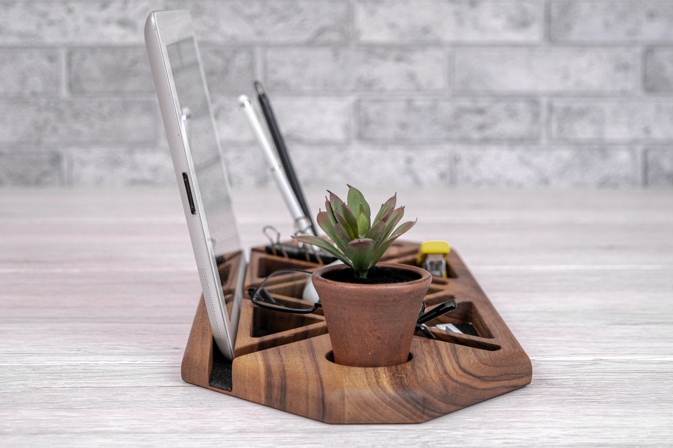 Personalized Wooden Accessory Stand Engraved Walnut Tablet - Etsy
