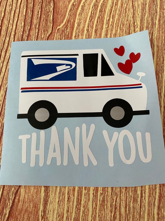 Postal worker decal Thank you mail truck decal Mailbox sticker thank ...