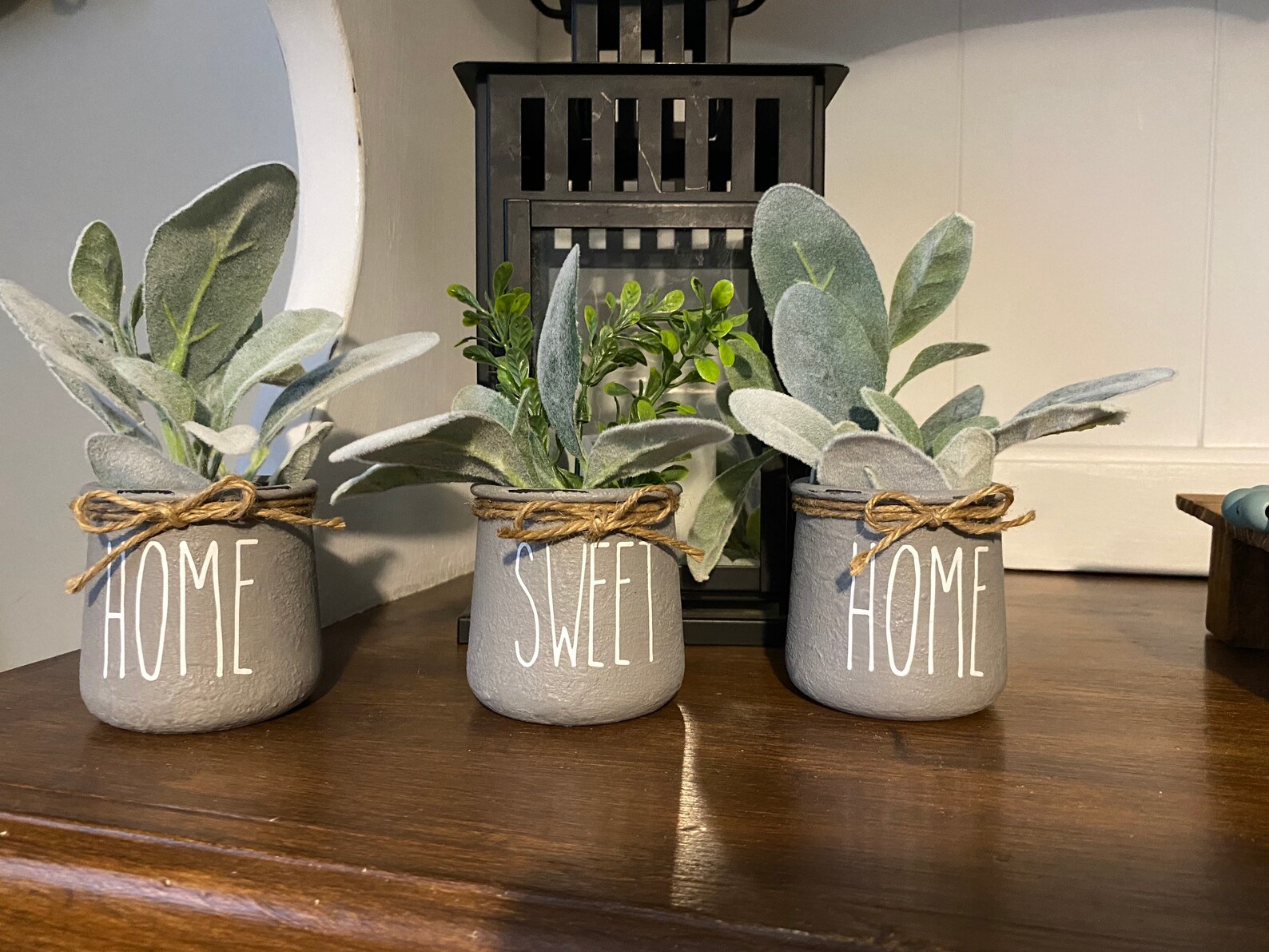 Rae Dunn Inspired SMALL Set of 3 Planters | Faux Cement | SMALL Home ...