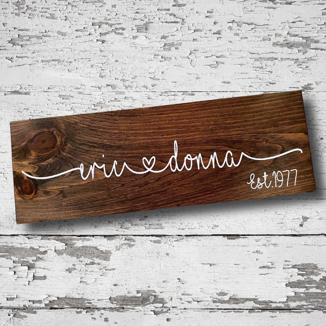 Couples Sign | Personalized Couples Sign | Anniversary Gift | Wedding ...