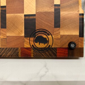 End Grain Cutting Board With Random Block Pattern Chopping Board Food ...