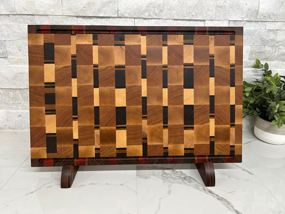 Random Block Pattern End Grain Cutting Board Chopping Board - Etsy
