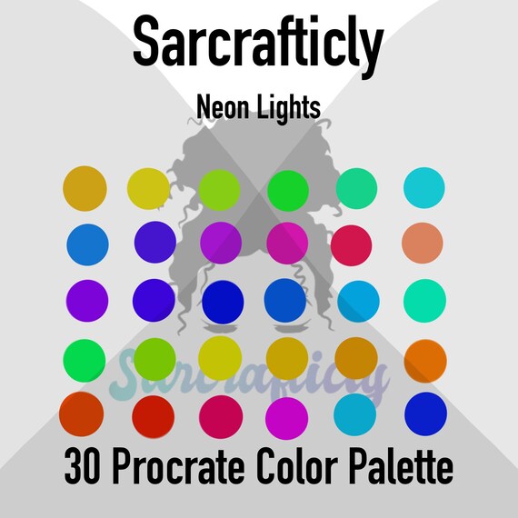 Neon Light Procreate Color Palette - Etsy