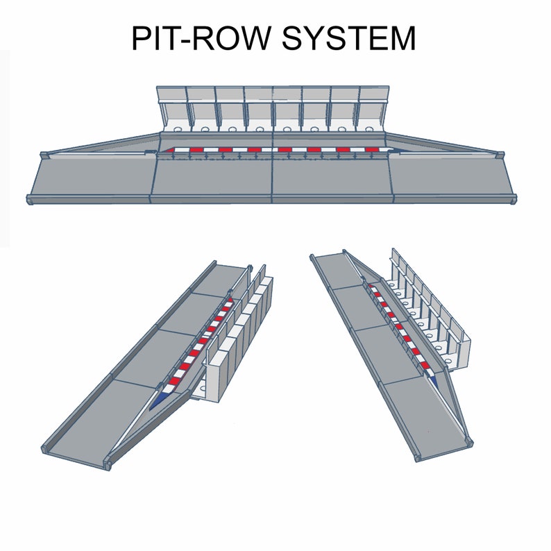 Pit-row With Working Entry and Exit Gates for Marble Sports Racing ...