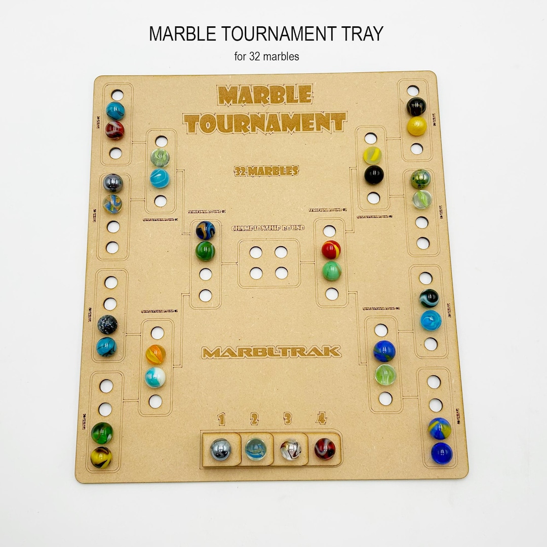 MARBLE TOURNAMENT BOARD With Built-in Podium Keep Track of Your Marble ...