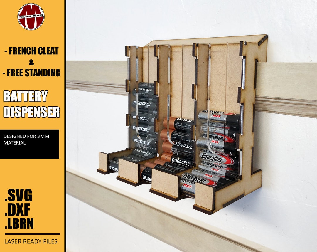 Battery Dispenser for AAA and AA Batteries, Digital Files for Laser or ...