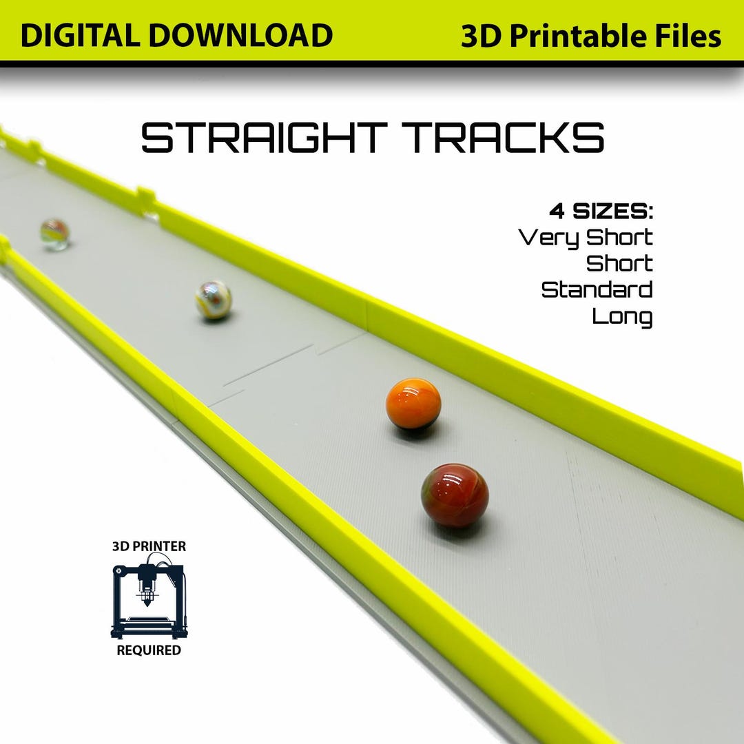 3D Printable MARBLE RACETRACK - Straight Track Sections - Etsy