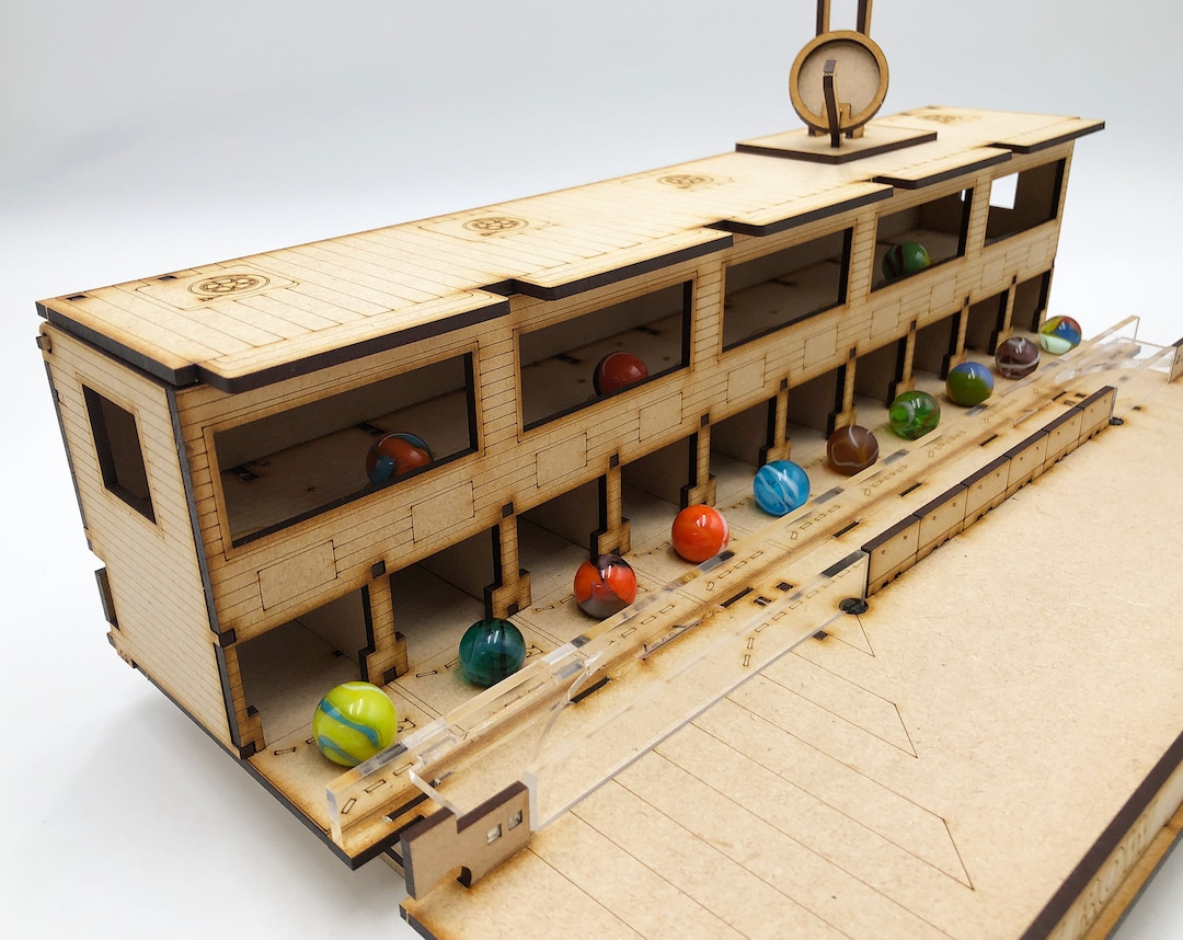 PIT ROW With Media Rooms Above, Marble Race Track Kit, A Diy Modular ...