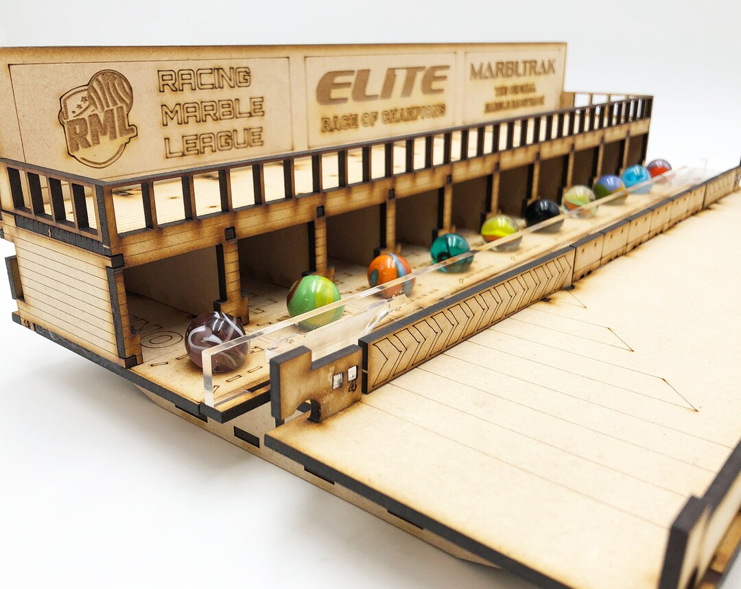 PIT ROW With Spectator Platform Above, Marble Race Track Kit, A Diy ...