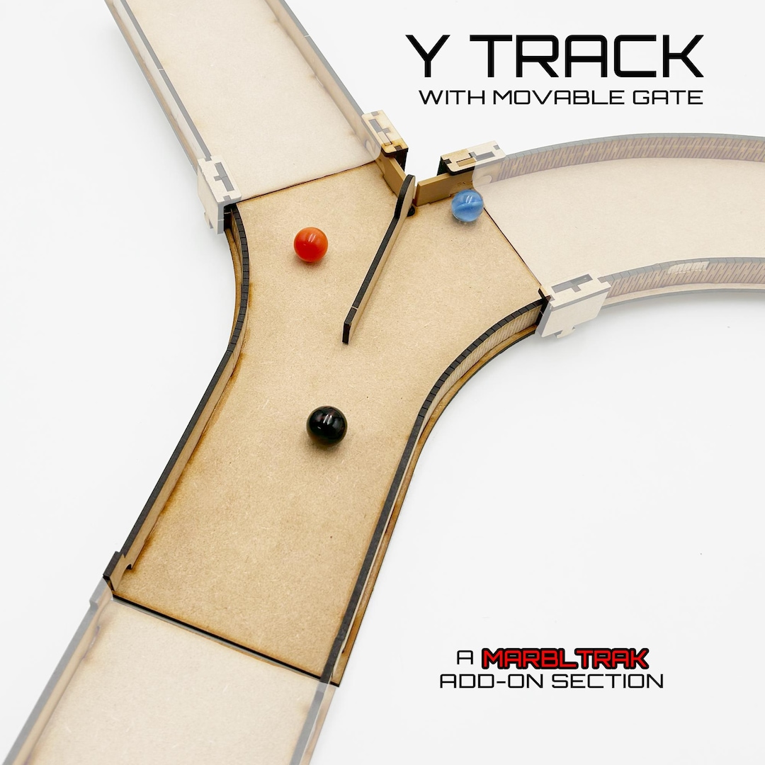 NEW! Y - TRACK With Gate, Track Splitter, Marble Race Track Kit, A ...
