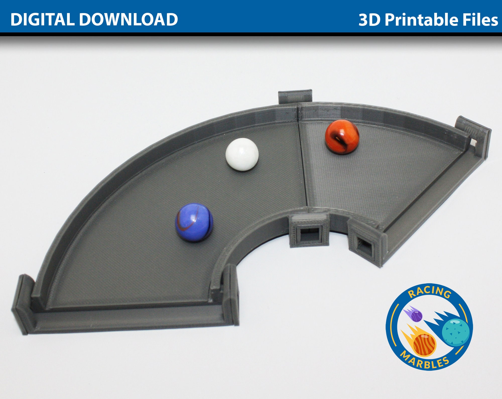 Corner Tracks for Marble Sports Racing System - DIGITAL FILES for 3D ...