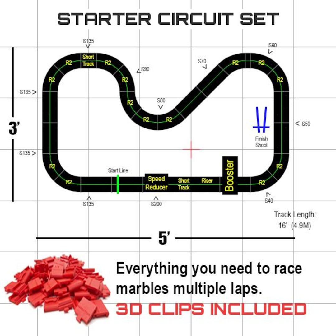 MARBLE RACING SET - Entry Level Multiple Lap Marble Racing Kit: A ...