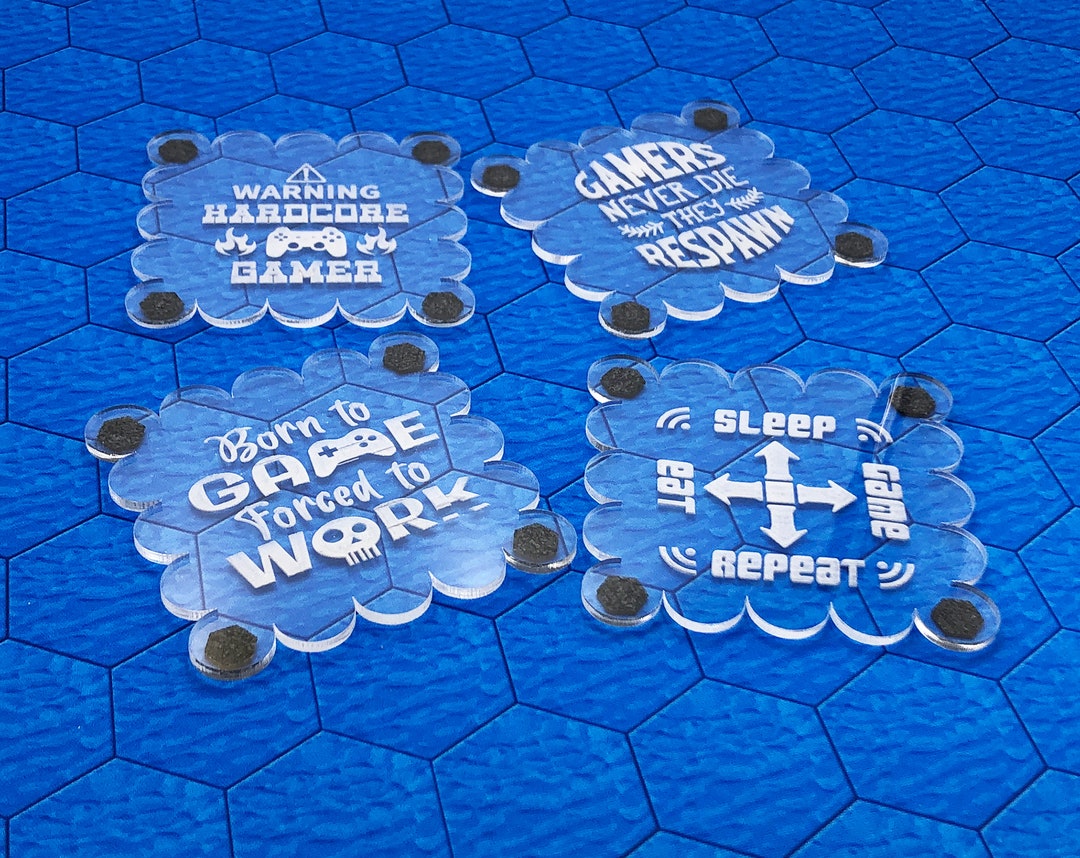 The Gamer DRINK COASTERS Set of 4, Coaster Set, Housewarming Gift, Mats ...