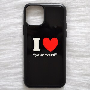 I Heart I Love Phone Case Personalized Black & White Heart - Etsy UK