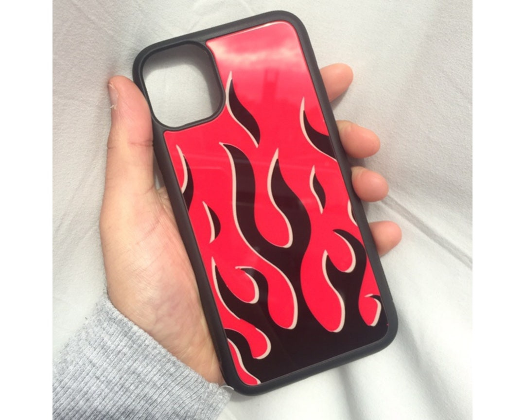 Red Black Flames Fire Phone Case Aesthetic Abstract Cute Phone - Etsy