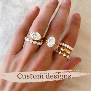 Toi Et Moi Ring, Round Cut Moissanite Diamond Ring, 14K Solid Gold Ring ...