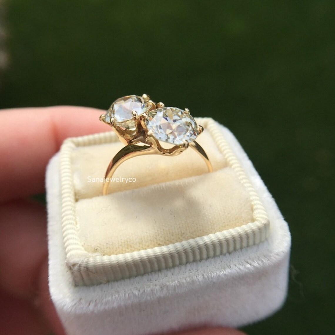 Toi Et Moi Ring Round Cut Moissanite Engagement Ring Two | Etsy