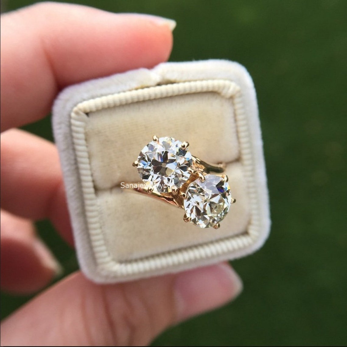 Toi Et Moi Ring Round Cut Moissanite Engagement Ring Two | Etsy