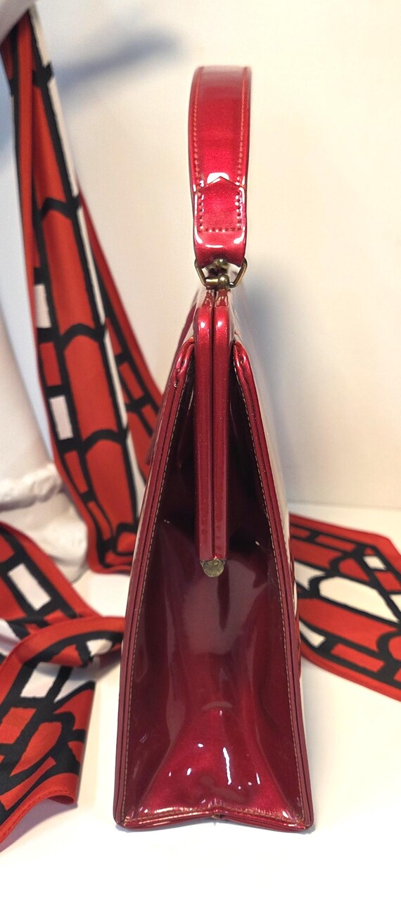 Vintage "De Mura" Red Patent Leather Handbag in the 1… - Gem