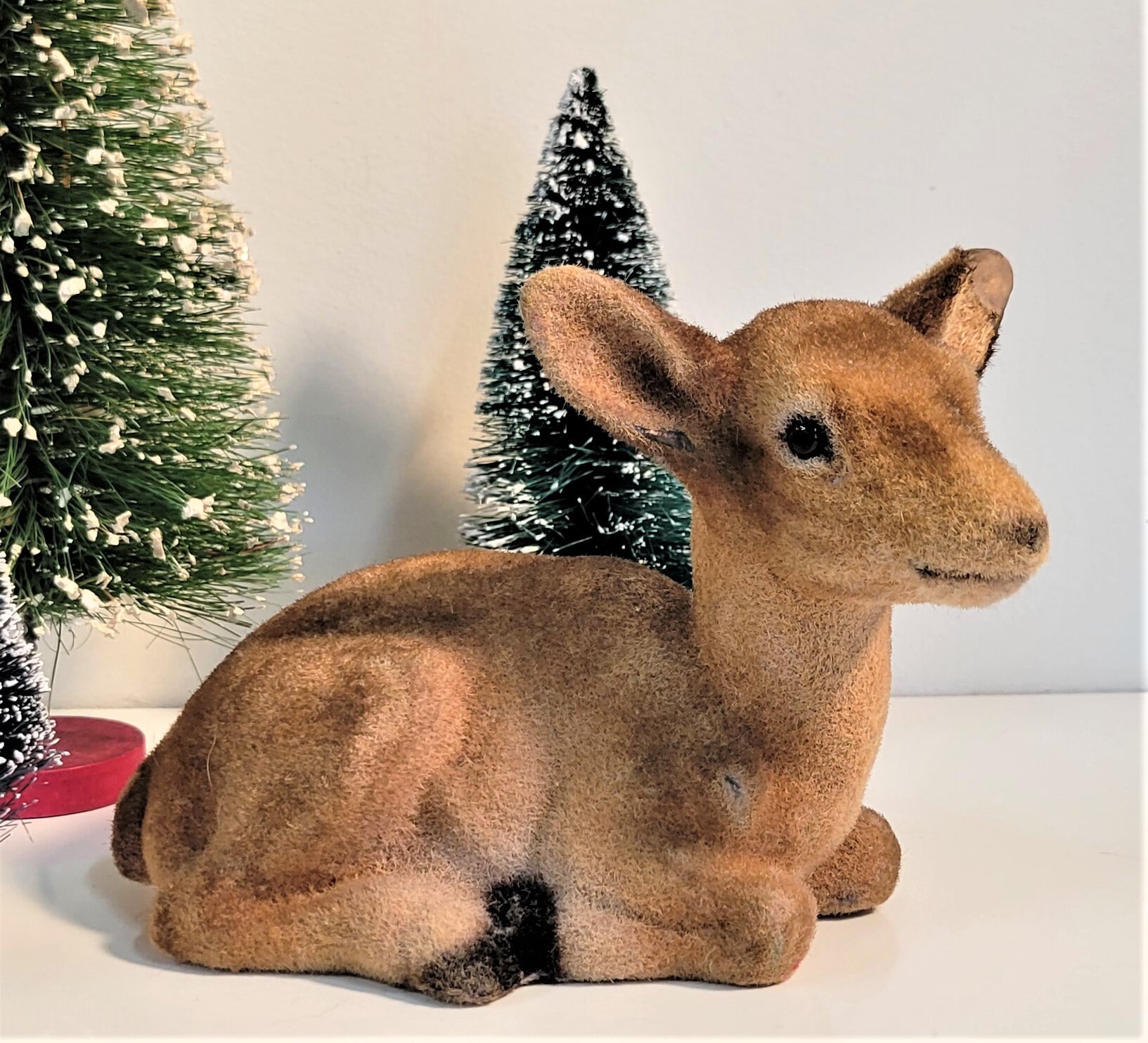 Vintage Flocked Deer Fawn Coin Bank With Glass Eyes 6 - Etsy