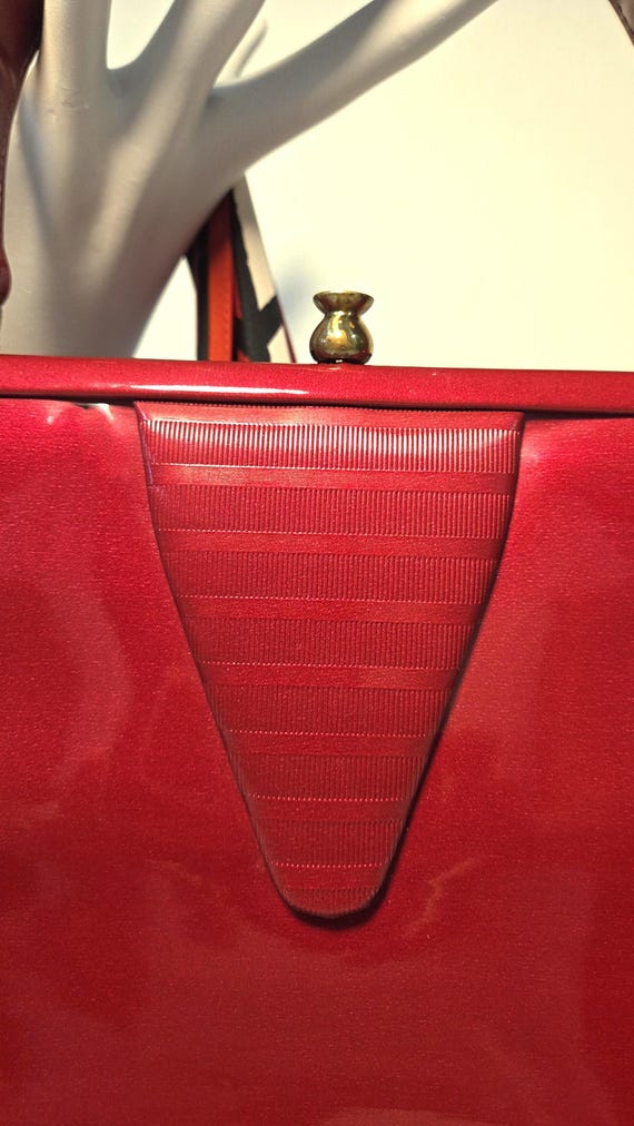 Vintage "De Mura" Red Patent Leather Handbag in the 1… - Gem