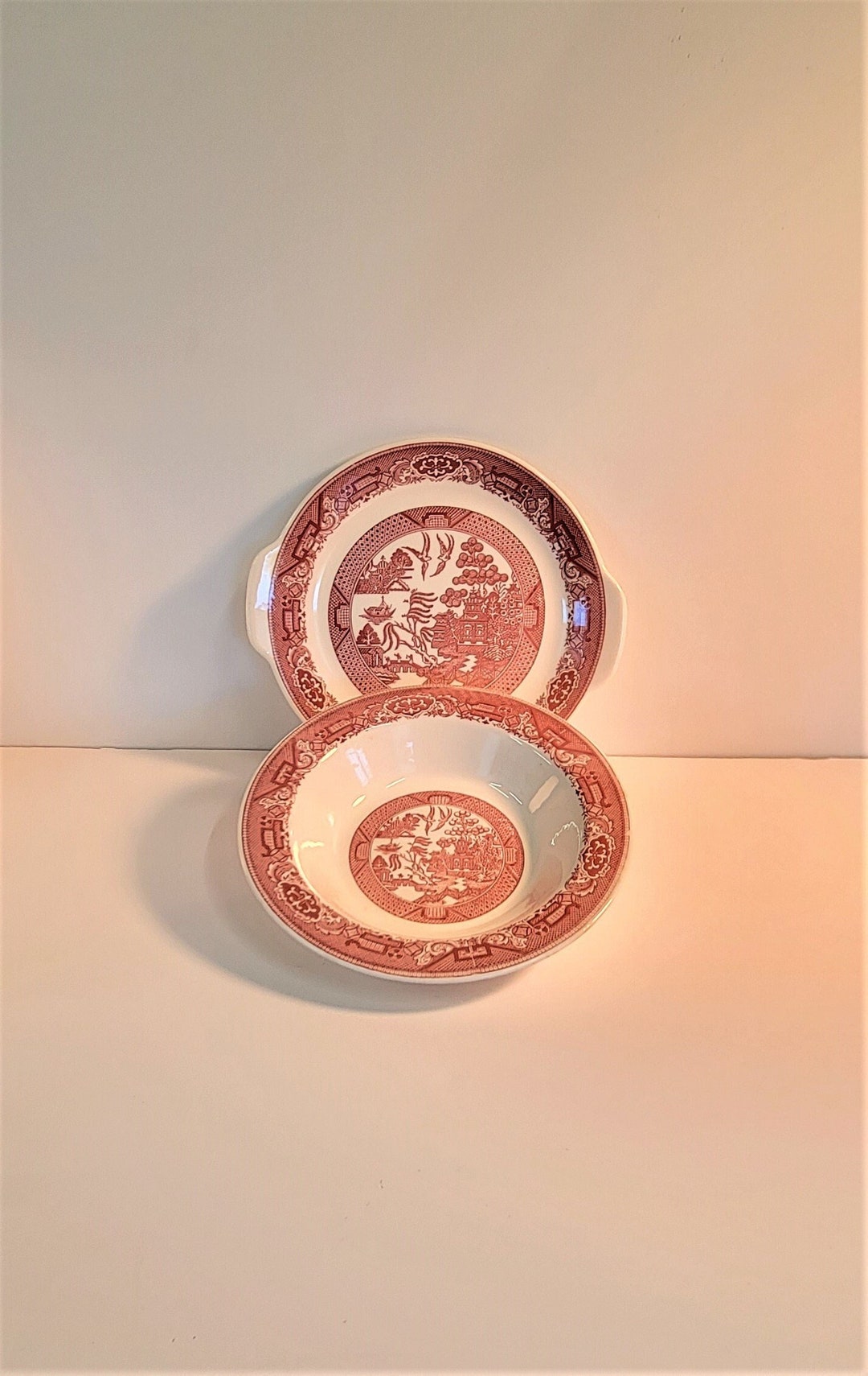 Vintage Red Willow Ware Dishes by Royal China, 2-piece Set: Cake Plate ...