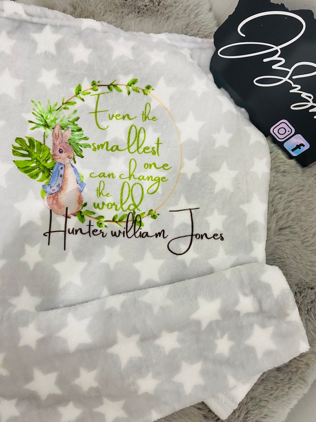 Personalised Peter Rabbit Baby Blanket. Beatrix Potter Blanket - Etsy