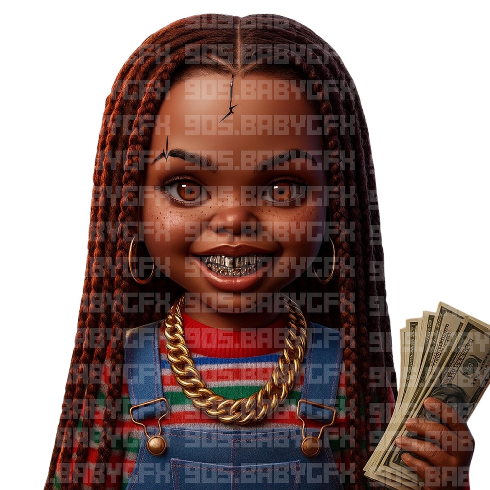 Urban Girl Chucky, Brown Female Chucky, Female Chucky Png, Halloween ...