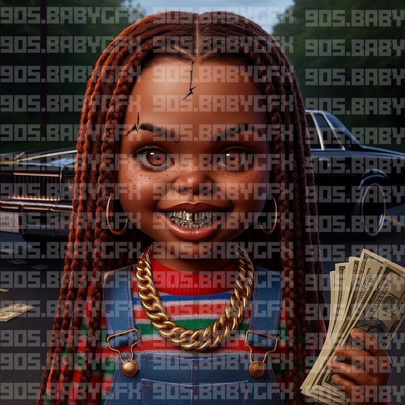 Urban Girl Chucky, Brown Female Chucky, Female Chucky Png, Halloween ...