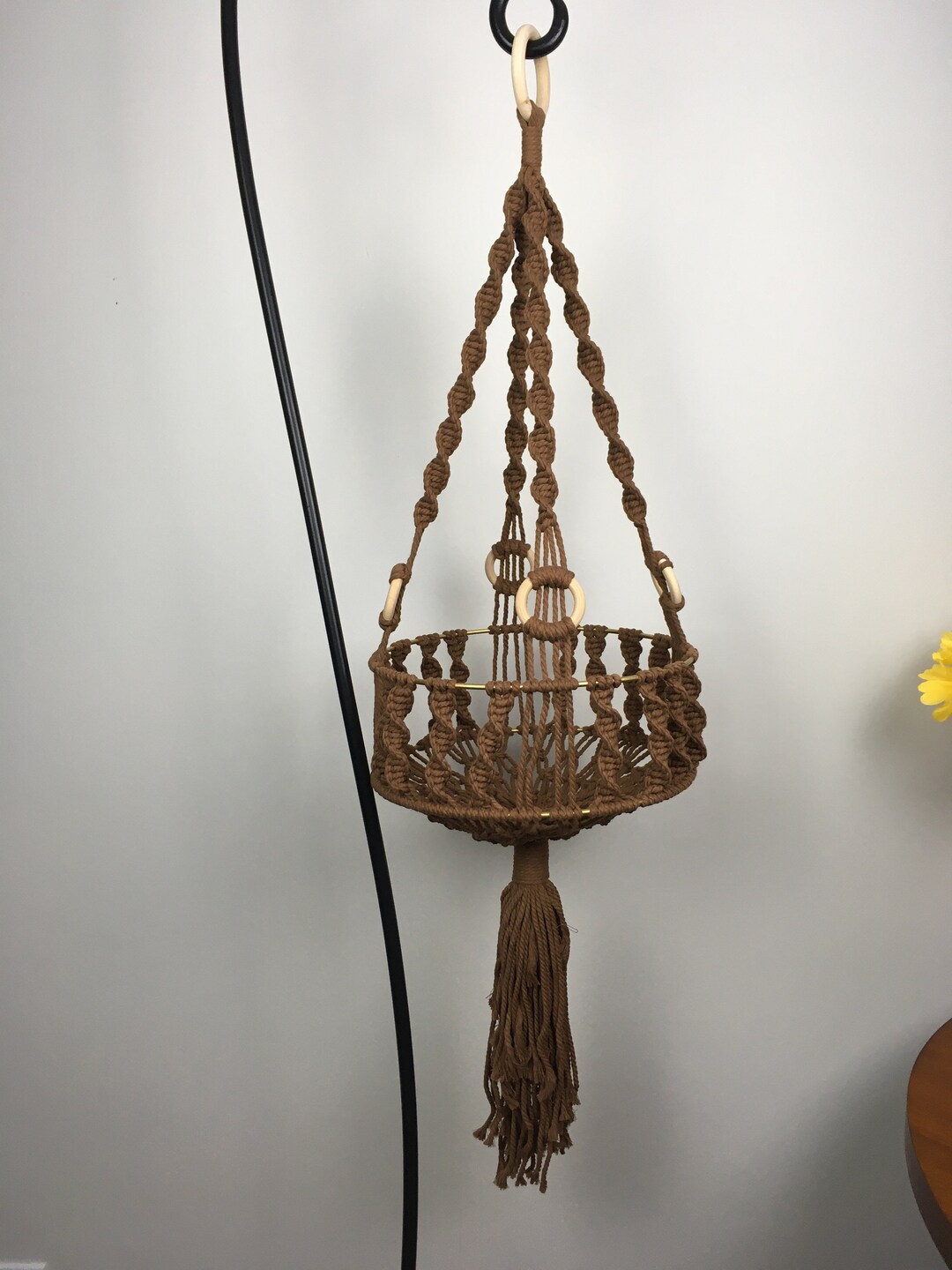 Macrame Planter Hanging Coffee Color - Etsy