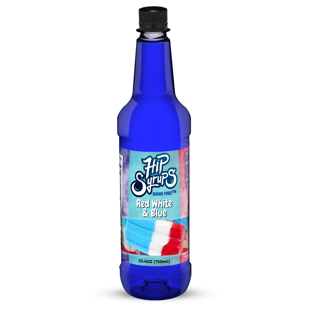 Hip Syrups Red White & Blue Sugar Free Simple Syrup Designed for Water ...