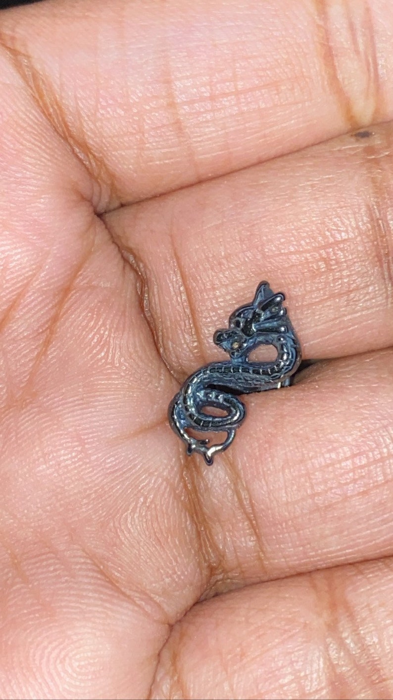 Black Dragon Fake Plug 316L Surgical Steel - Etsy