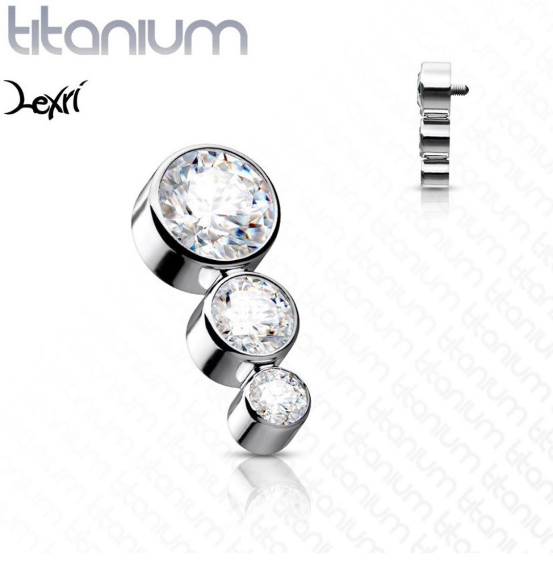 Descending Gem Implant Grade Titanium Internally Threaded Top - Etsy
