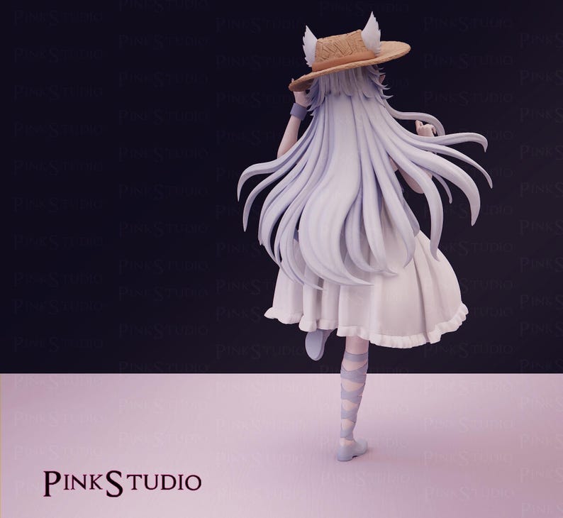Wolf Girl Model Kit | 3D Resin Printed Figurine | Pink Studio - Etsy
