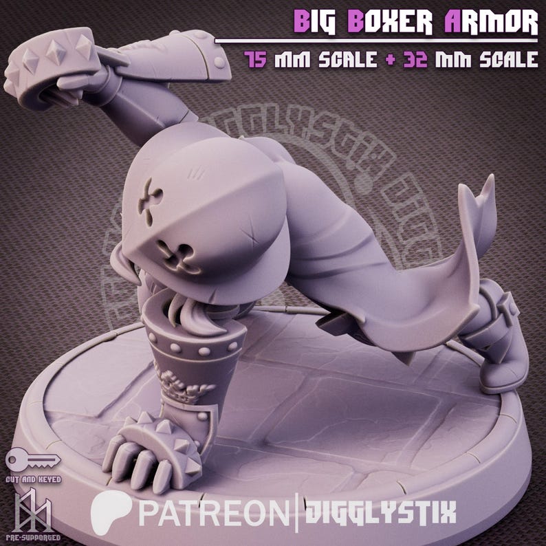 Big Boxer Armor Soldier Miniature | Jigglystix - Etsy