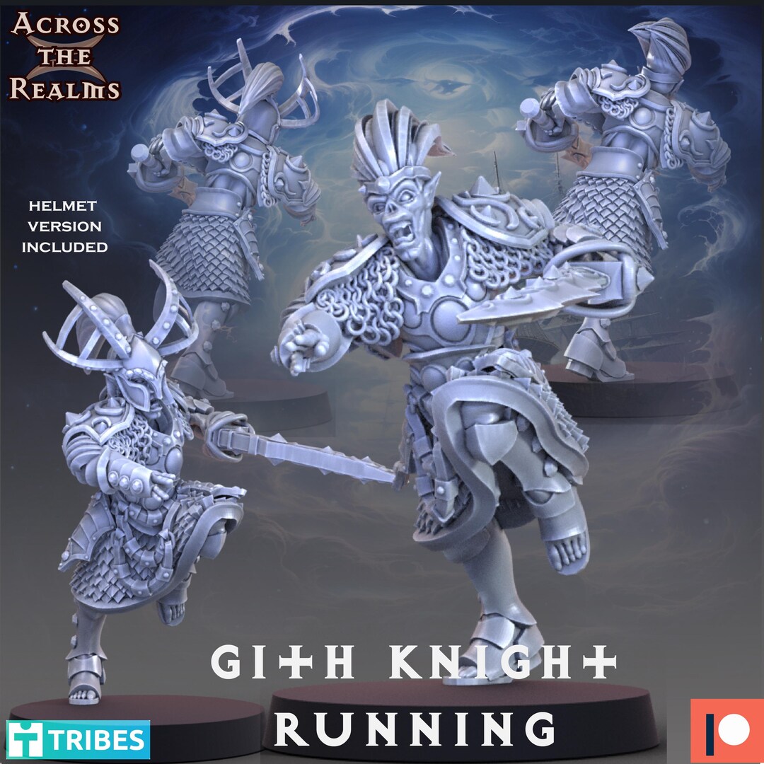 Humanoid Knight Running Miniature | Across the Realms - Etsy